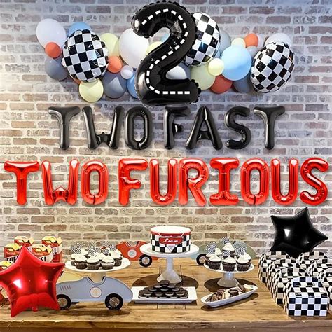 Jevenis Two Fast Two Furious Birthday Decorations Two Fast Two Furious