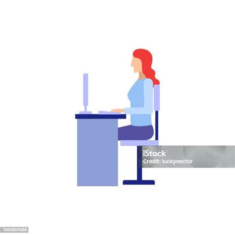 사무실 벡터 일러스트 레이 션 평면 스타일에서 일 하는 여자 개념에 대한 스톡 벡터 아트 및 기타 이미지 개념 기업 비즈니스 노트북 Istock