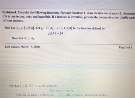 Solved Problem Consider The Following Functions For Each Chegg
