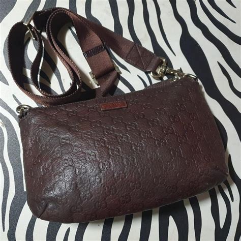 Gucci 구찌 정품 남자가방 올가죽 브라운 크로스백 세컨웨어 헬로마켓