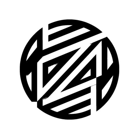 Abstract Geometric A Black And White Circular Composition Of Intersecting Stripes And Shapes