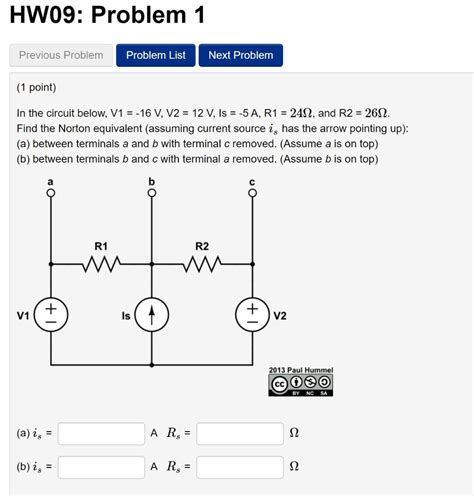 Solved Hw09 Problem 1 Previous Problem Problem List Next