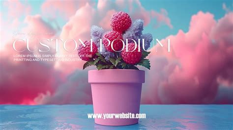 추상적인 배경과 함께 3d 일러스트레이션 빈 포디움 매우 현실적인 전면 뷰 모 프리미엄 Psd 파일