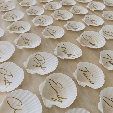 Shell Place Card For Event Shell Name Tag For Wedding Personalised
