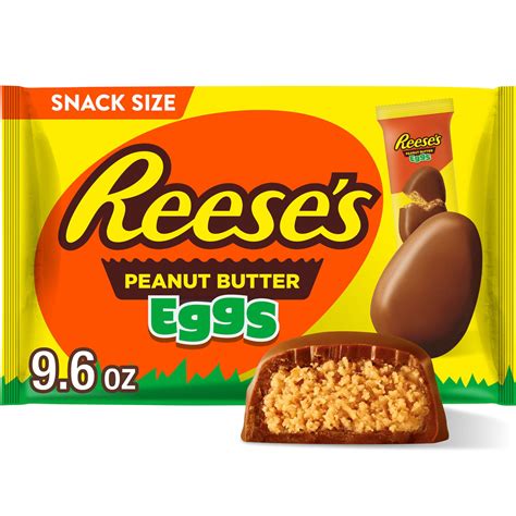 Pack Of 2 Reeses Milk Chocolate Snack Size Peanut Butter Eggs Easter Candy Bag 9 6 Oz