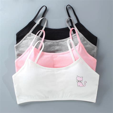 1pc Cotton Teenage Girls Training Bras Adolescente Girls Cartoon Cat