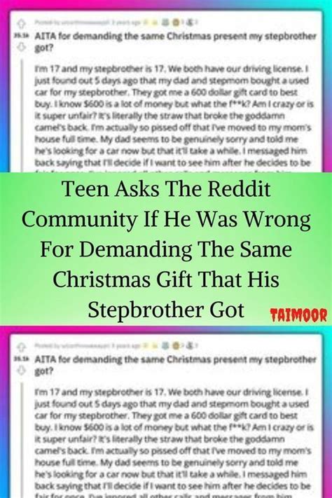 Teen Asks The Reddit Community If He Was Wrong For Demanding The Same
