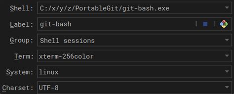 how to add portable git bash to shell sessions and open it within