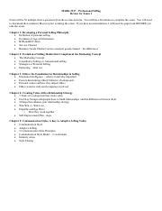 M3337 Exam 1 Review 1 Pdf MARK 3337 Professional Selling Review For Exam 1 Exam Will Be 30