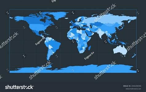 World Map Equirectangular Plate Carree Projection Stock Vector Royalty