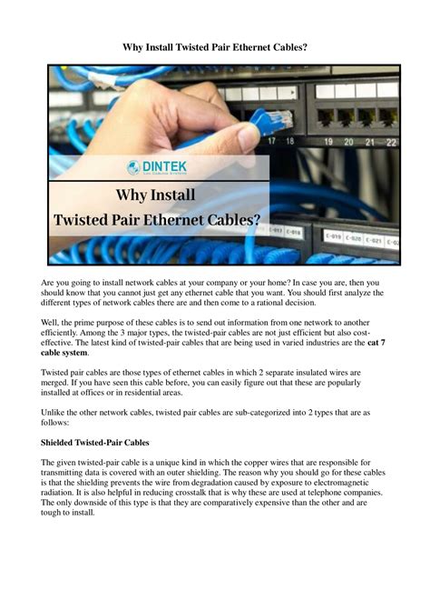 PPT Why Install Twisted Pair Ethernet Cables PowerPoint Presentation ID 9265272
