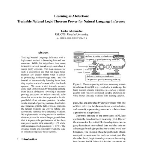 Learning As Abduction Trainable Natural Logic Theorem Prover For