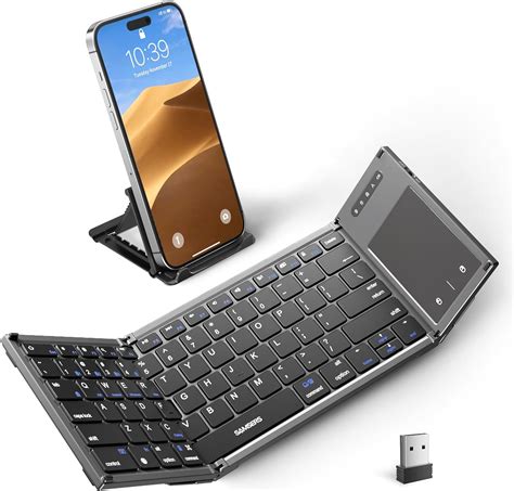 Samsers Foldable Bluetooth Keyboard With Touchpad Full Size Dual Mode Wireless