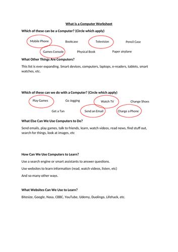 Ks1 What Are Computers And Using Them To Learn Teaching Resources