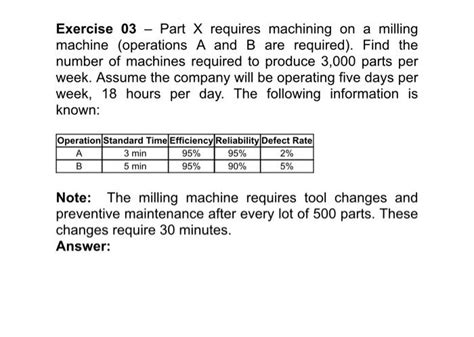 Solved Exercise 03 Part X Requires Machining On A Milling