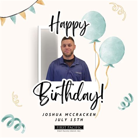 First Pacific Group Inc On Linkedin Happy Birthday Joshua Cheers To Your Personal New Year