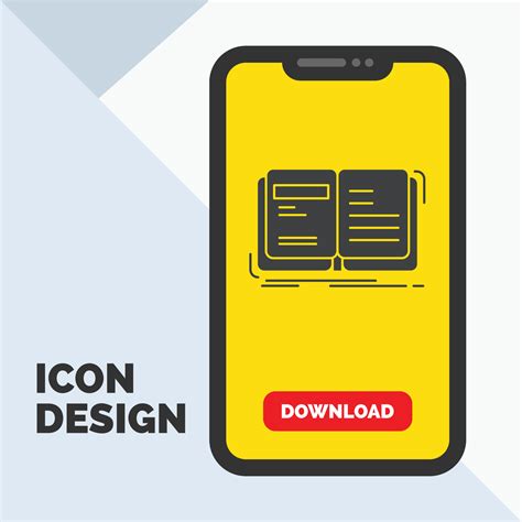 Author Book Open Story Storytelling Glyph Icon In Mobile For Download Page Yellow