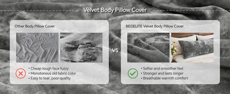 Bedelite Velvet Body Pillow Cover With Zipper Soft And