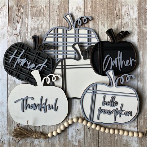 Personalizable Plaid Pumpkins Fall Decor Glowforge Shop