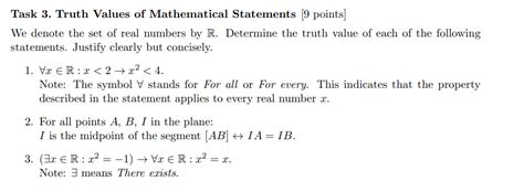 Solved Task 3 Truth Values Of Mathematical Statements 9