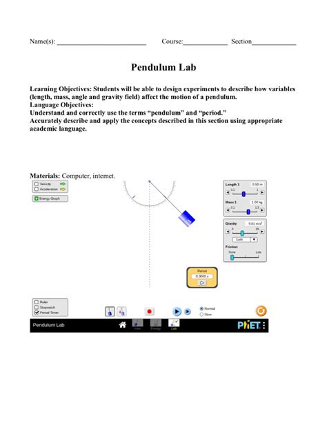 Solved Part 3 Gravity Procedures 1 Set The String Length