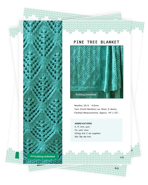 Blanket 40 Pine Tree Knitting Unlimited