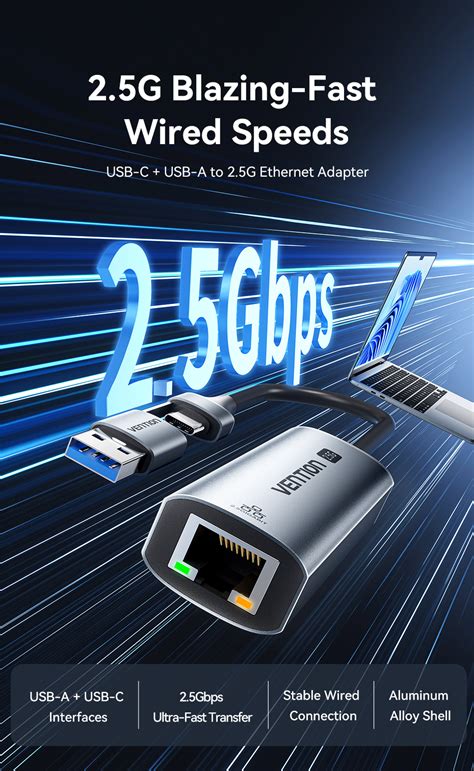 Vention 25g Ethernet Adapter Usb C Usb A Dual Interfaces Blazing