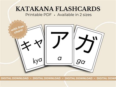 Katakana Flashcards For Beginners Japanese Learning Printable Pdf
