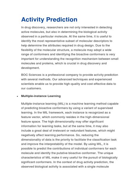 Activity Prediction Download Free Pdf Drug Discovery Systems Science