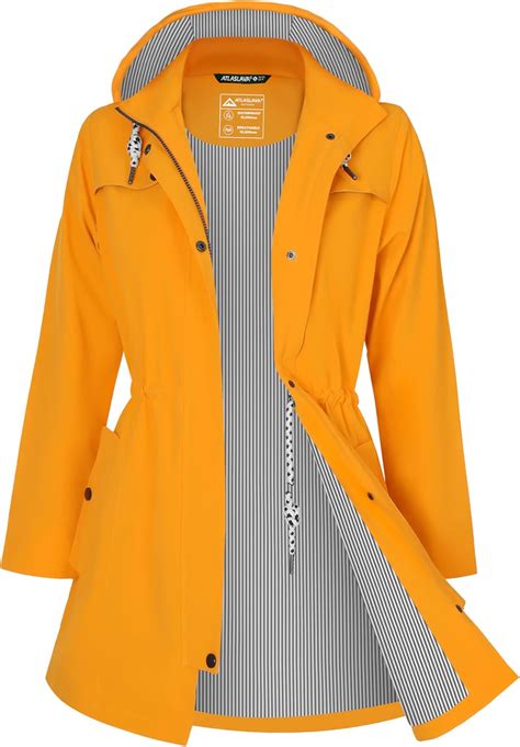Atlaslava Rain Jacket Women Waterproof Long Lightweight