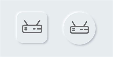 Router Line Icon In Neomorphic Design Style Network Connection Signs