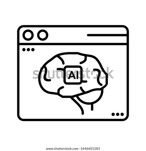 Artificial Intelligence Powered Algorithm Programing Icon Stock