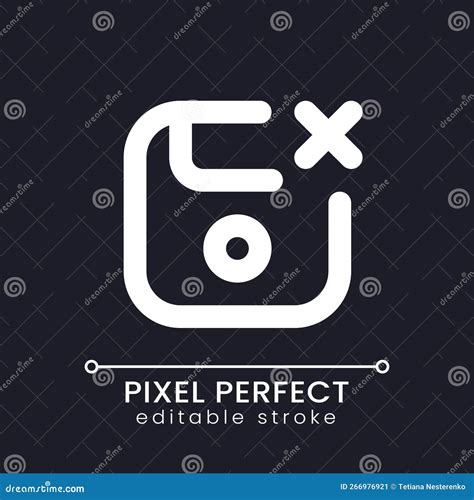 Cancel Saving Pixel Perfect White Linear Ui Icon For Dark Theme Stock