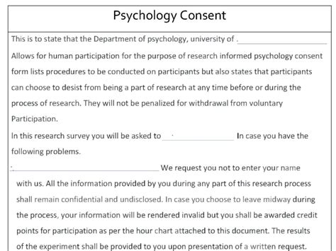 Psychology Consent Form Editable Pdf Forms