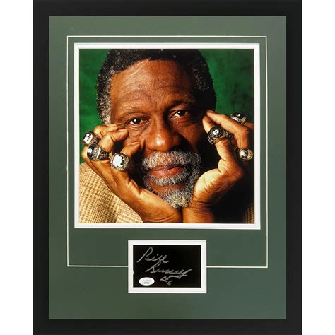 Bill Russell Autographed Boston Celtics Rings Deluxe Framed 12x12 Ph