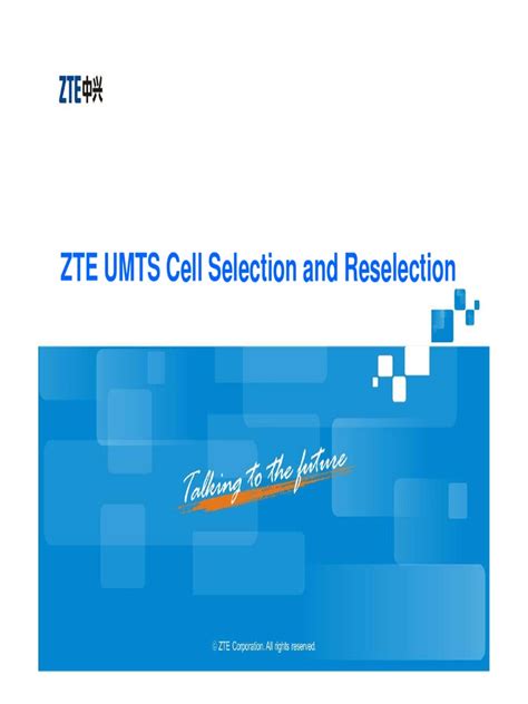 Zte Umts Cell Selection And Reselection Download Free Pdf Decibel Telecommunications