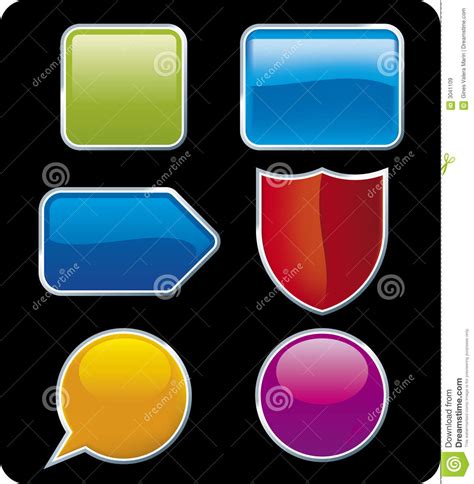 Glossy Buttons Vector Stock Vector Illustration Of Shiny
