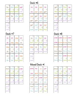 Kindergarten Dolch Sight Word Dominos 10 Games 210 Dominos Tpt
