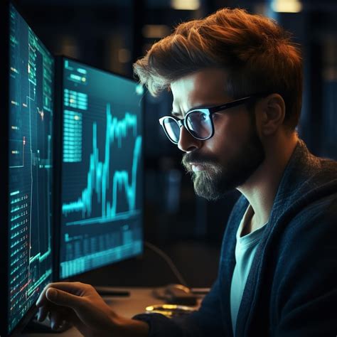 Crypto Trader Analyst On A Computer Screen Generative Ai Premium Ai Generated Image