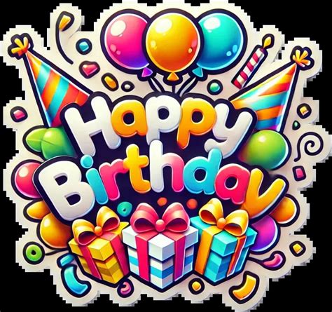 Stylish Colorful Balloon Happy Birthday Text Downloads Png