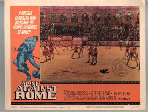 Movie Poster Alone Against Rome Lang Jeffries Rossana
