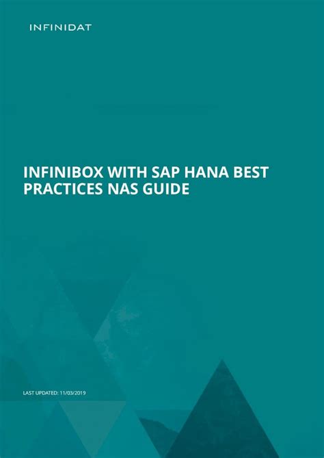 Pdf Infinibox With Sap Hana Best Practices Nas Guide · Infinibox With