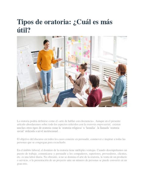 Tipos De Oratoria Descargar Gratis Pdf Hablar En Público