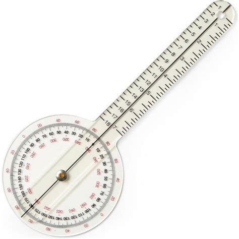 Medline Round Head Plastic Goniometer 12l Clear