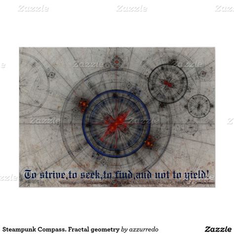 Steampunk Compass Fractal Geometry Poster Zazzle Fractal Geometry
