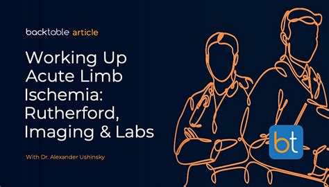 Acute Limb Ischemia Rutherford Classification Imaging And Labs