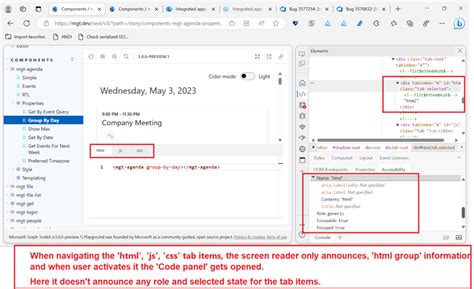 Freeway Bug Mgtp Properties Get By Day Html Screen Reader Doesnt