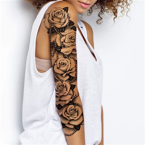 Rose Tattoo Sleeve Women