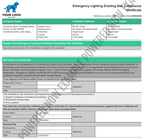 What Is Emergency Lighting Certificate