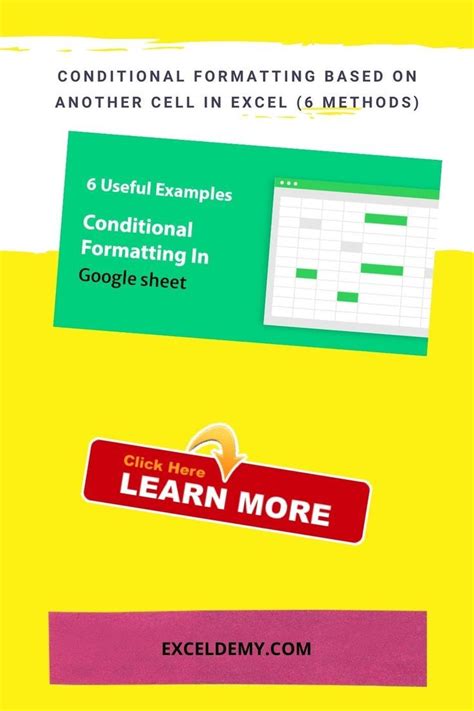conditional formatting based on another cell in excel 6 methods